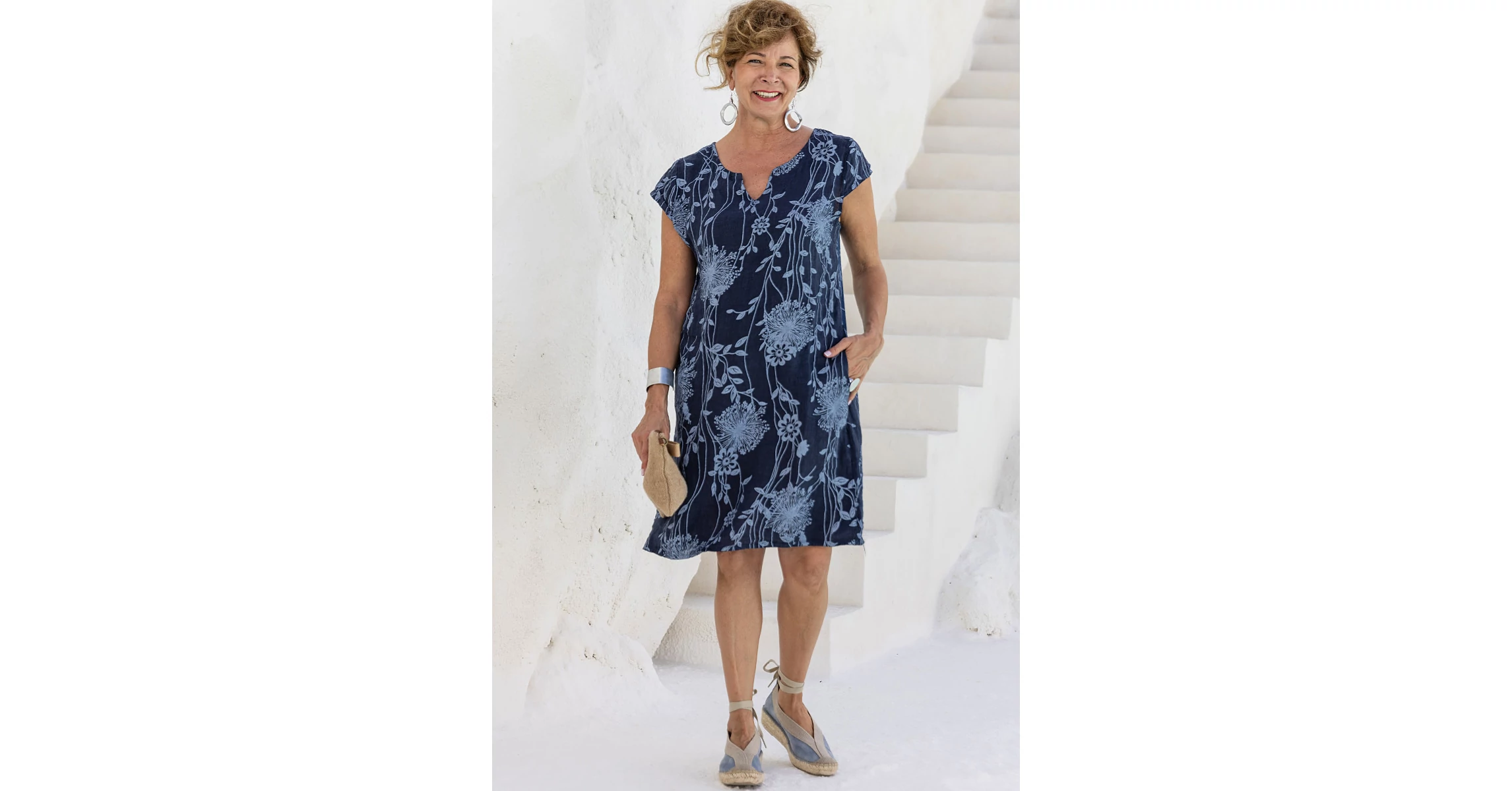 Pitypang mintás len ruha - Összes ruha - Flancos.hu